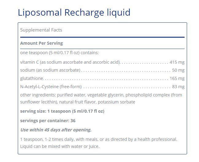 Liposomal Recharge Liquid - 6 oz | Healthy Habits Living