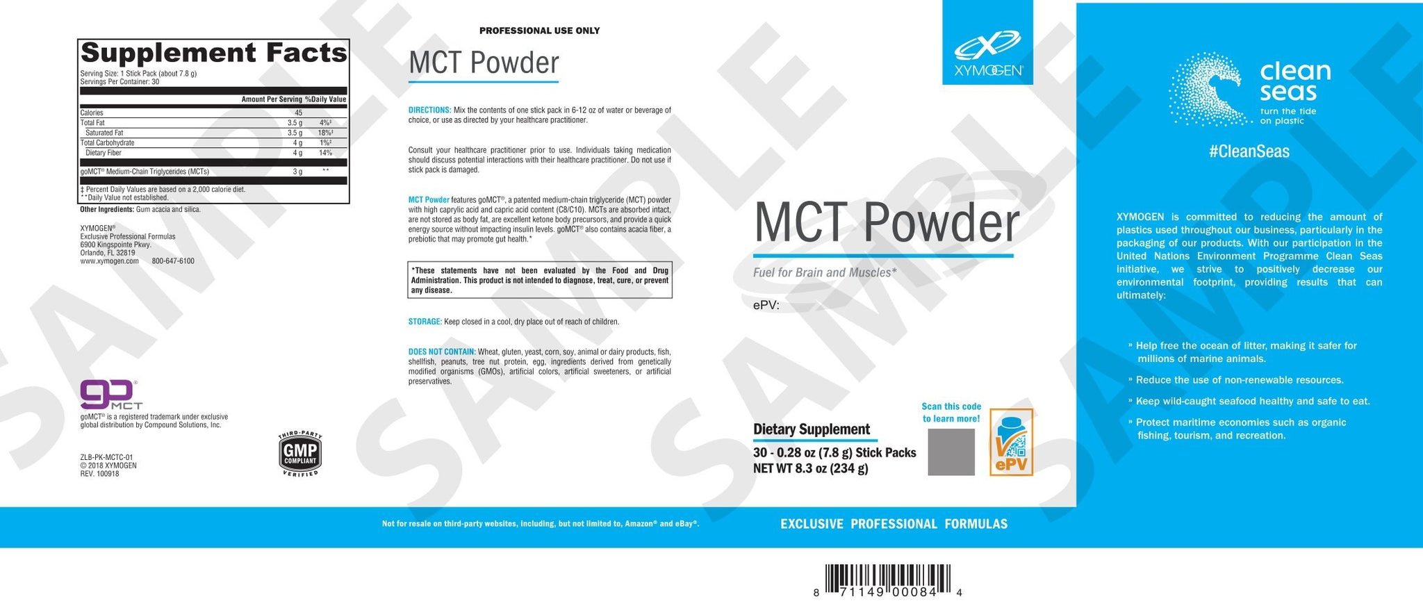 MCT Powder - 30 Servings Default Category Xymogen