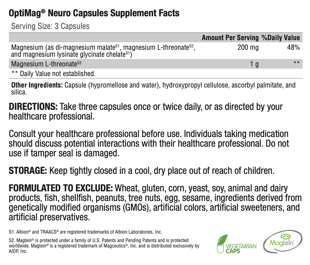 OptiMag® Neuro - 90 Capsules | Healthy Habits Living