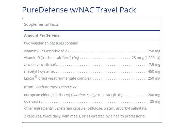 PureDefense w/NAC Travel Pack - 20 Capsules | Healthy Habits Living