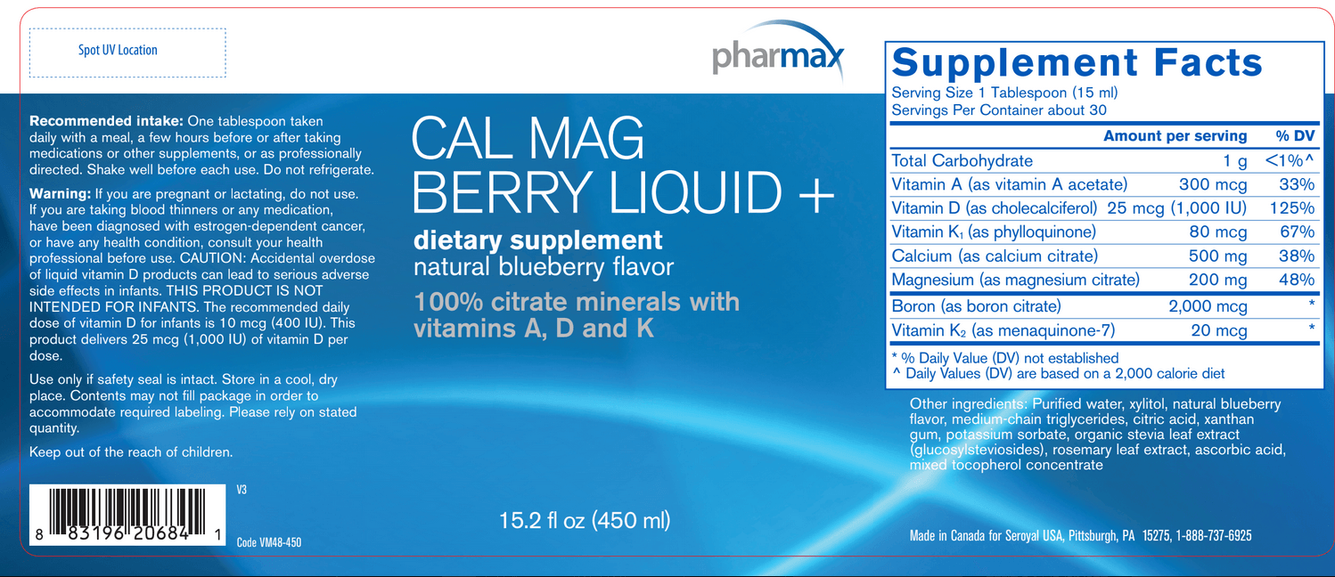 Cal : Mag Berry Liquid+ - 15.2 fl oz – Healthy Habits Living