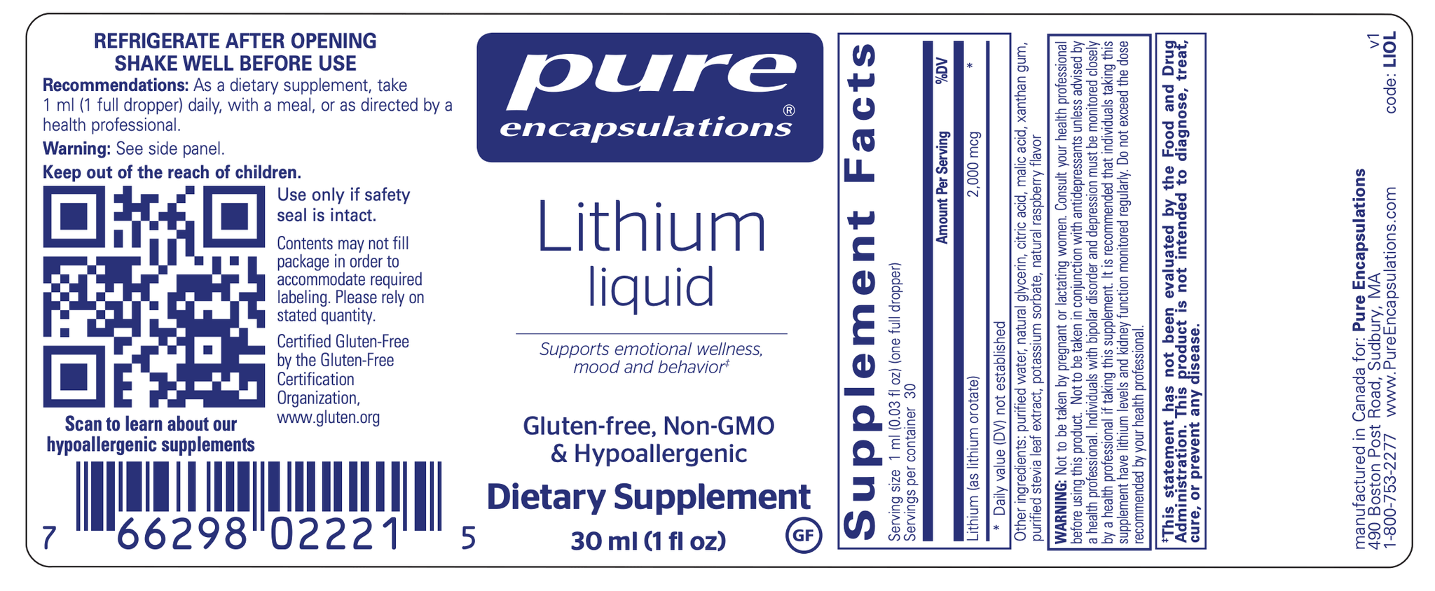 Lithium Liquid - 30 ml | Healthy Habits Living