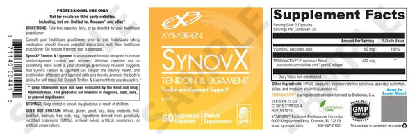 SynovX® Tendon and Ligament - 60 Capsules | Healthy Habits Living
