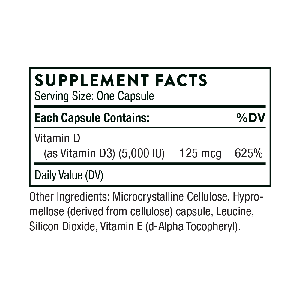 Vitamin D-5000 - 60 Capsules | Healthy Habits Living