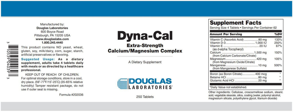 Dyna-Cal - 250 Tablets | Healthy Habits Living