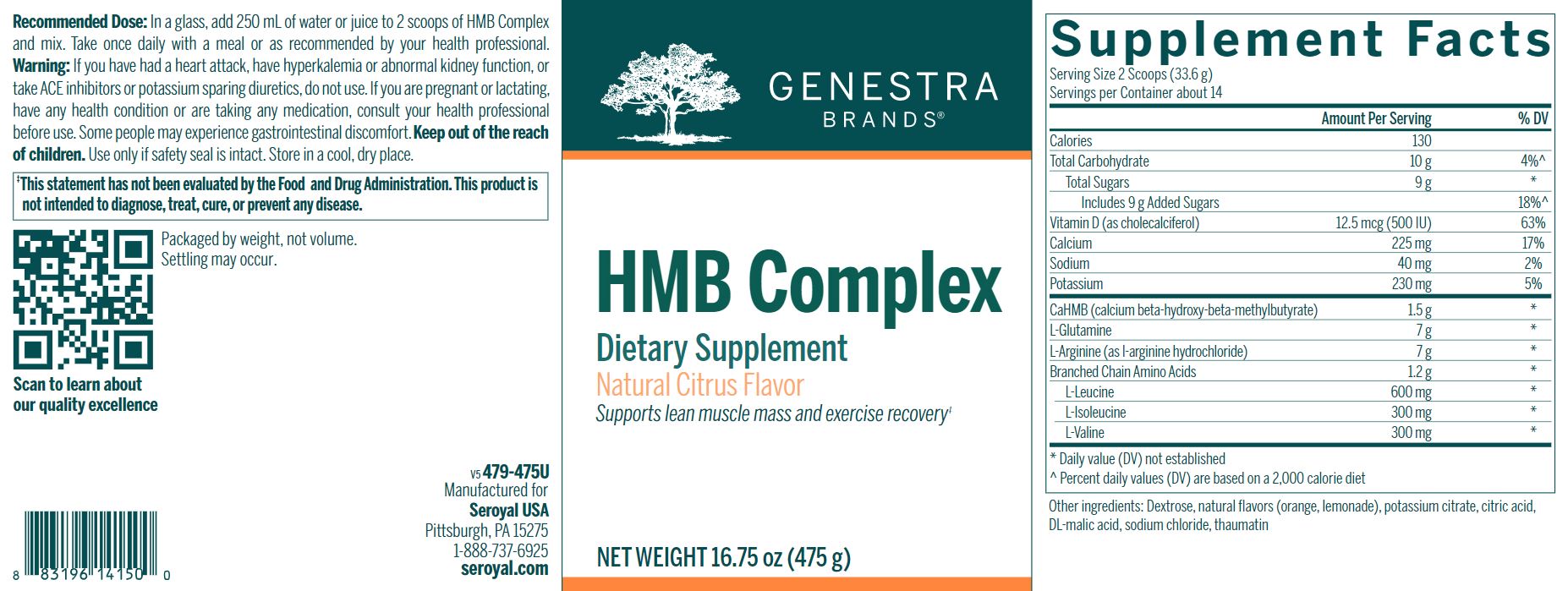 HMB Complex - 475 grams | Healthy Habits Living