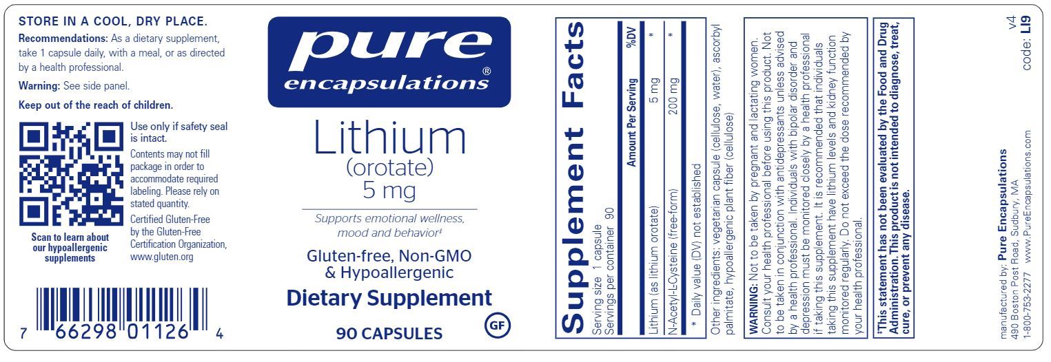 Lithium (Orotate) 5mg | Healthy Habits Living