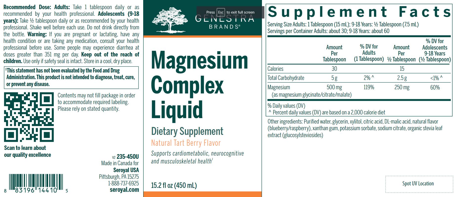 Magnesium Complex Liquid - 15.2oz | Healthy Habits Living