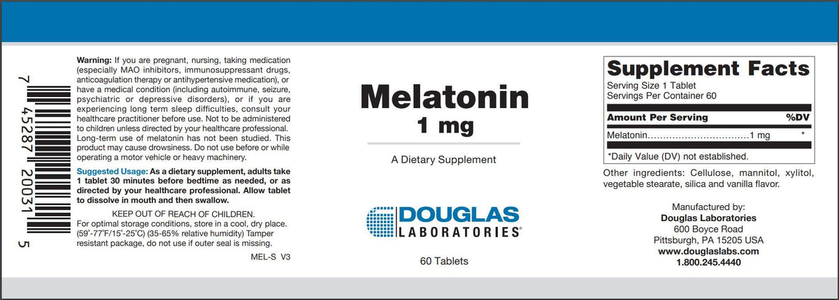 Melatonin (1mg) - 60 Tablets | Healthy Habits Living