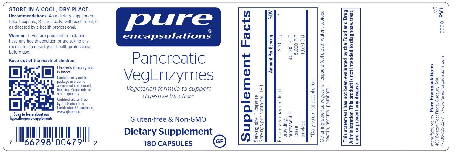 Pancreatic VegEnzymes - 180 Capsules | Healthy Habits Living