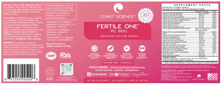 Fertile One PC 600 - 180 Capsules | Healthy Habits Living