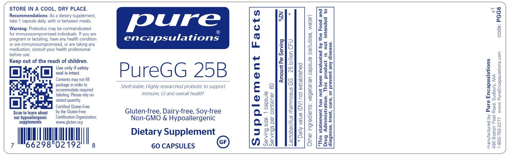 PureGG 25B - 60 Capsules | Healthy Habits Living