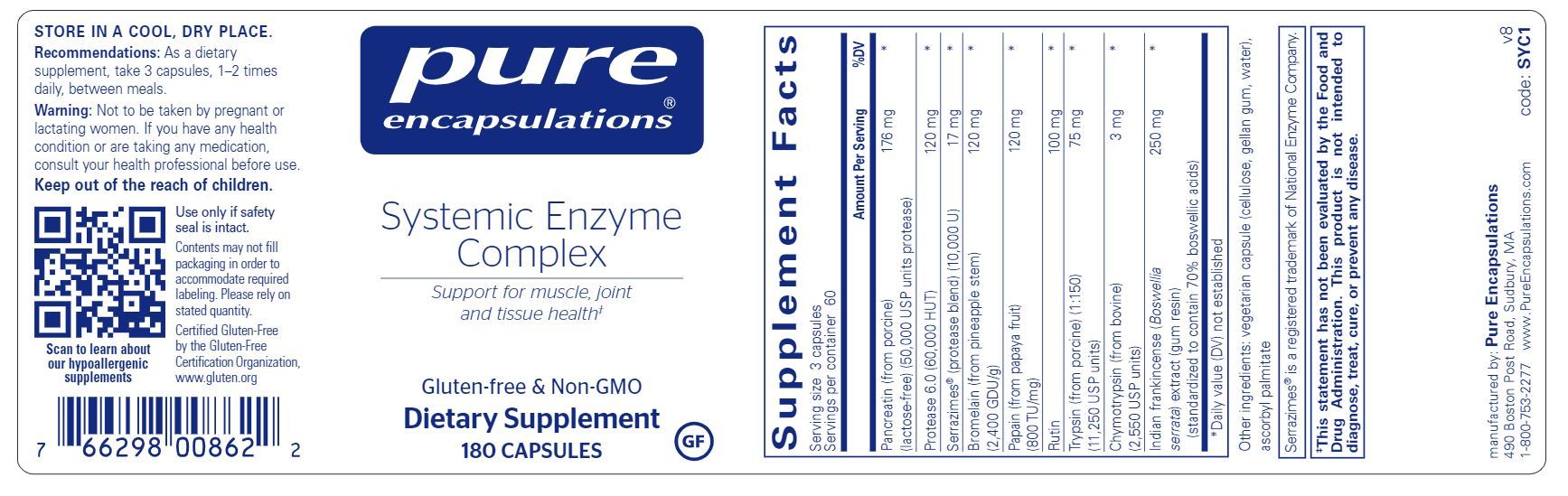 Systemic Enzyme Complex - 180 Capsules | Healthy Habits Living