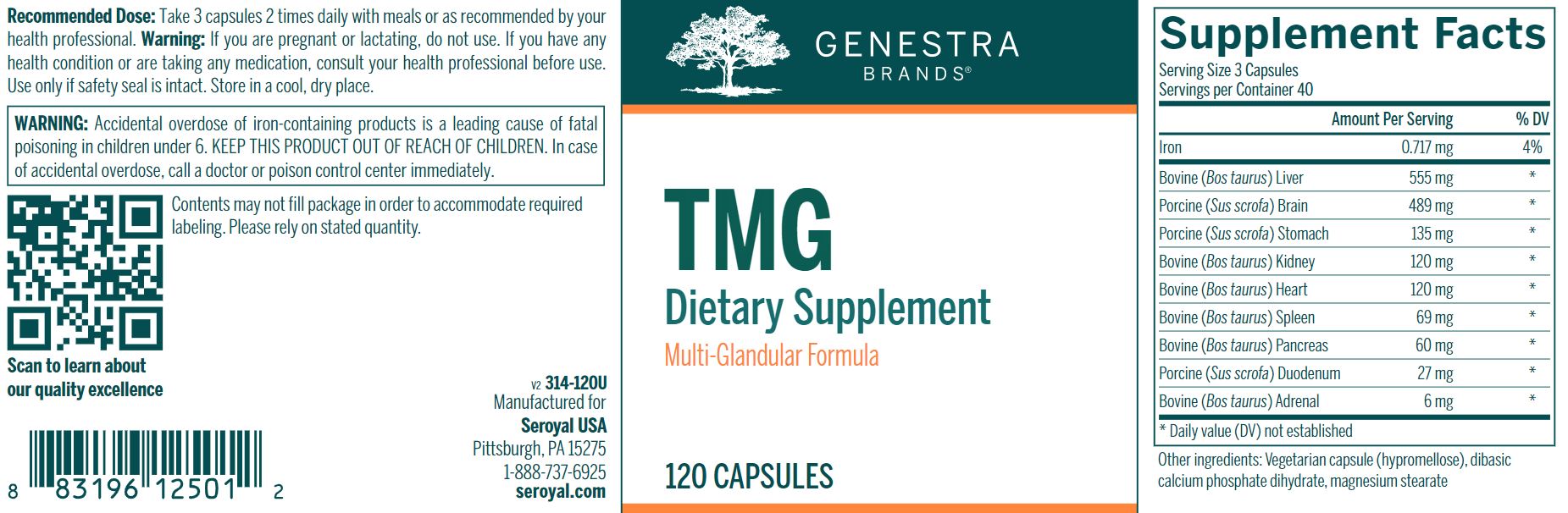 TMG - 120 Capsules | Healthy Habits Living