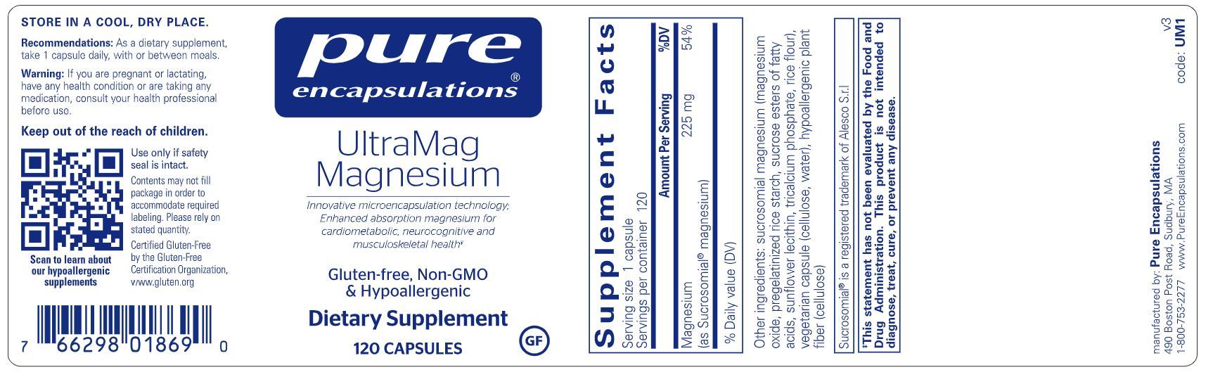 UltraMag Magnesium - 120 Capsules | Healthy Habits Living