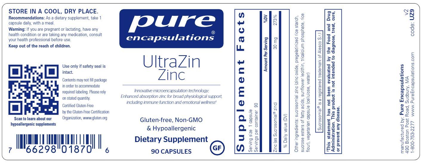 UltraZin Zinc - 90 Capsules | Healthy Habits Living
