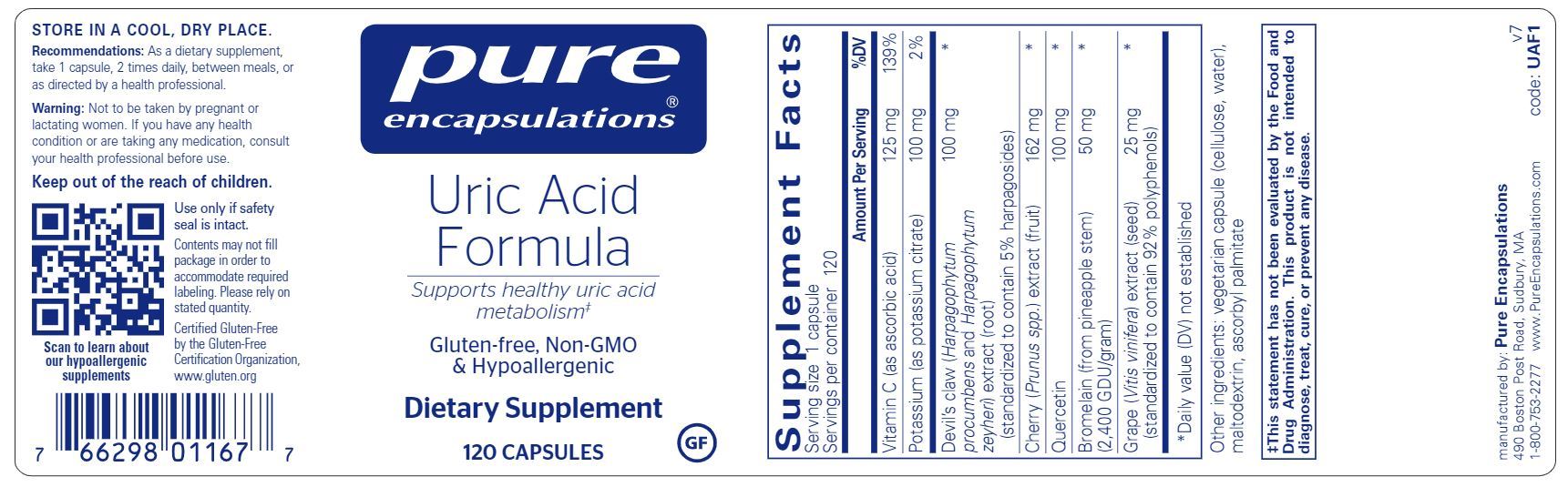 Uric Acid Formula - 120 Capsules | Healthy Habits Living