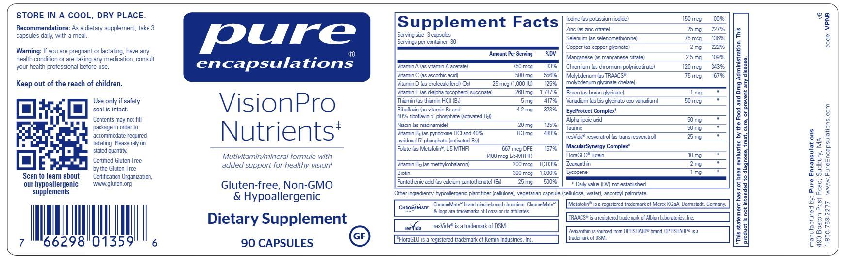 VisionPro Nutrients - 90 Capsules | Healthy Habits Living